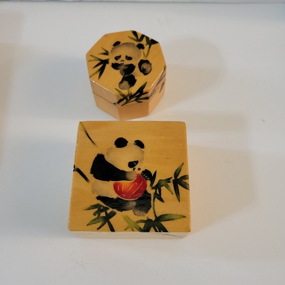 Hand Crafted | Accents | Bamboo Wooden Panda Trinket Box | Poshmark